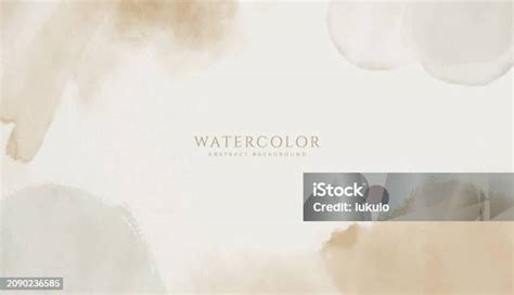 추상 수평 수채화 배경입니다 갈색 중립 밝은 색의 빈 공간 배경 그림 0명에 대한 스톡 벡터 아트 및 기타 이미지 0명 구름 그래픽 프린트 Istock