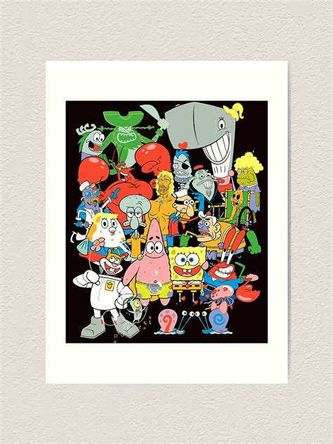 Spongebob Squarepants Cast Of Characters Art Print For Sale By
