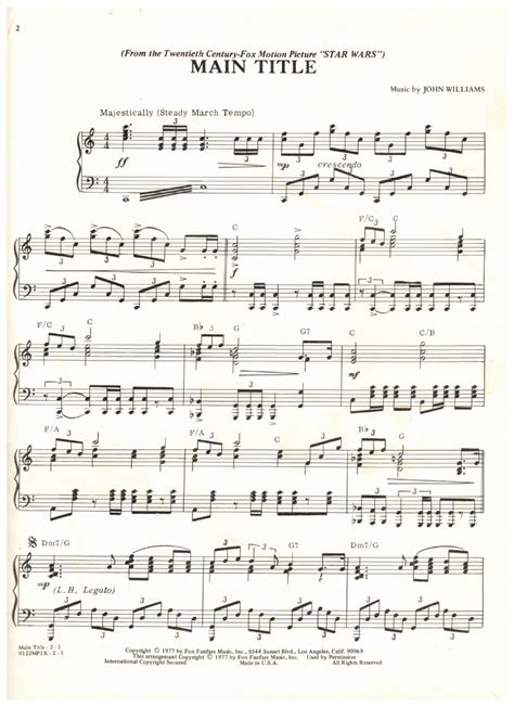 Tredwells Main Title Star Wars Theme John Williams Arr