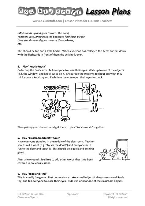 Classroom Objects Lesson Plan Pdf