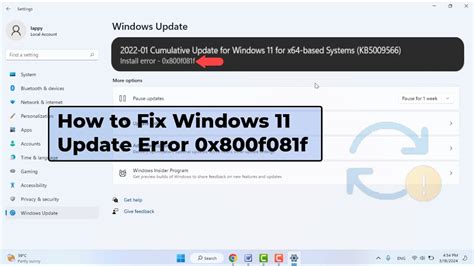 How To Fix Install Error 0x800f081f On Windows 11 Youtube