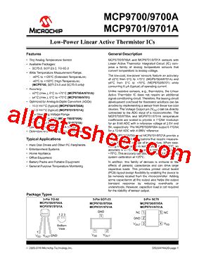 MCP9700T E TT Datasheet PDF Microchip Technology