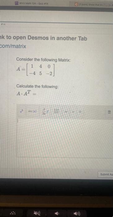 Solved To Open Desmos In Another Tab Com Matrix Consider The