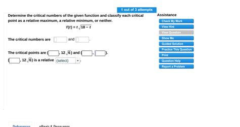 solved 1 out of 3 attempts assistance determine the critical