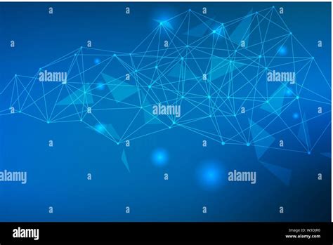 Geometric Abstract Background With Connected Line And Dots Structure