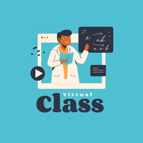 Premium Vector Virtual Class Graphic Illustration