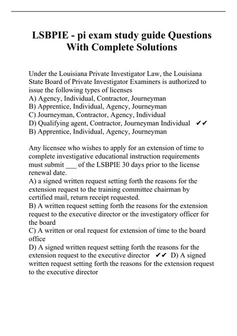 LSBPIE Pi Exam Study Guide Questions With Complete Solutions LSBPIE Stuvia US