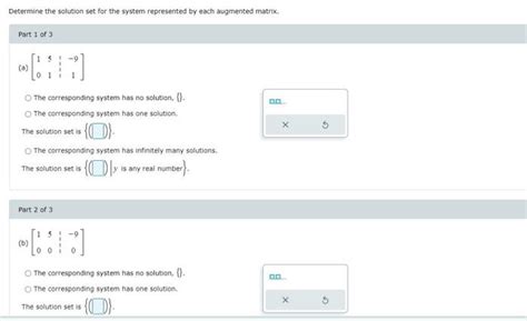 Solved Determine The Solution Set For The System Represented Chegg Com