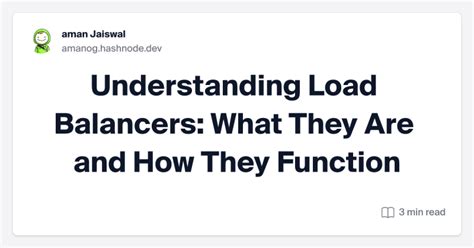 Aman Jaiswal On Linkedin Load Balancers Basics And Functionality Explained