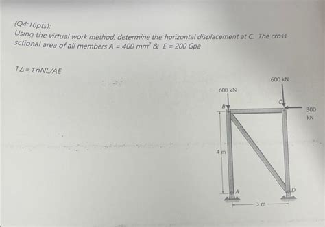 Solved Q416pts Using The Virtual Work Method Determine