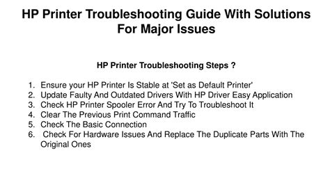 Ppt Hp Printer Troubleshooting Guide With Solutions For Major Issues Powerpoint Presentation