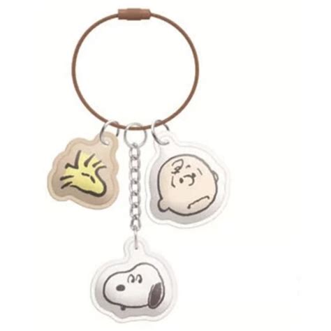小禮堂 Snoopy 史努比 皮質三連鑰匙圈 大臉款 文創小物 Yahoo奇摩購物中心