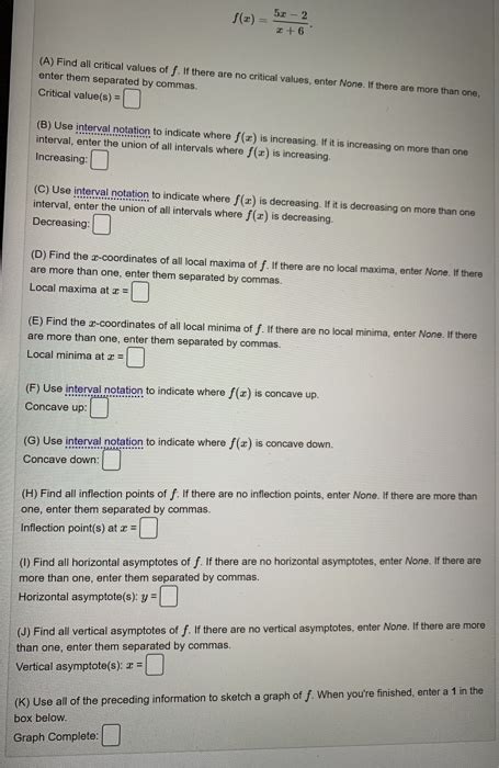 Solved A Find All Critical Values Off If There Are No Chegg Com