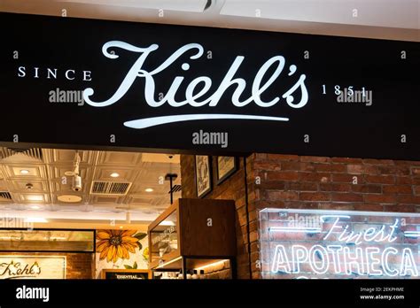 American Cosmetics Brand Retailer Kiehls Logo Seen At A Store Photo