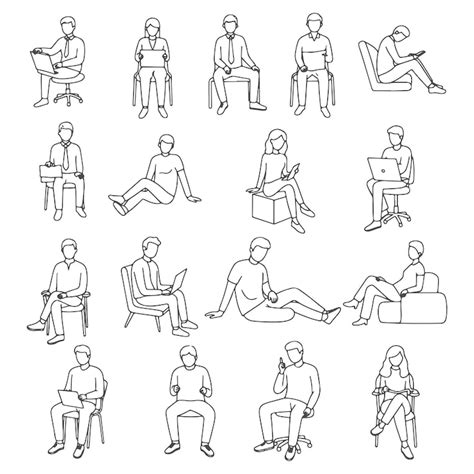 Sitting People Outline Images Free Download On Freepik