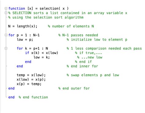 modify the original selection sort function to handle