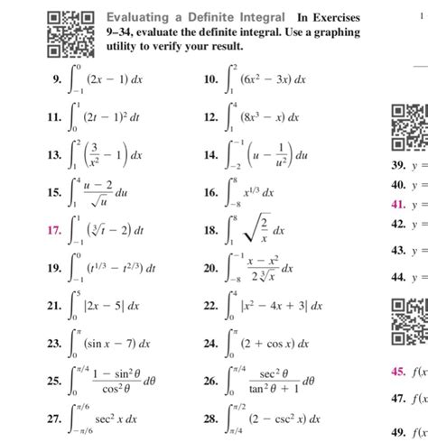 Solved Evaluating A Definite Integral In Exercises 9 34