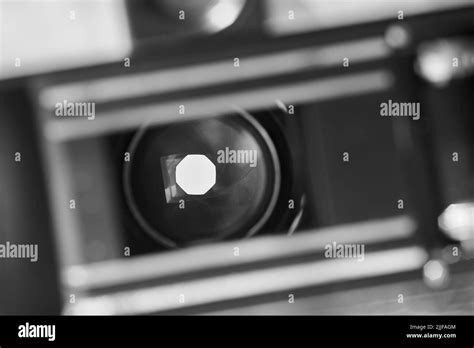 Old Retro Camera With Open Shutter And Diaphragm Black And White Photo Stock Photo Alamy