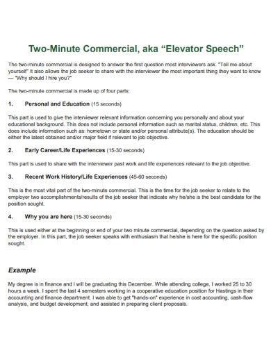 Speech Examples Samples