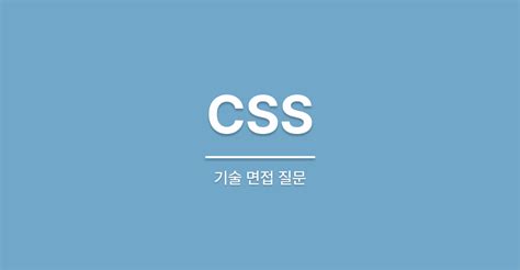 [프론트엔드] css 기술면접 1