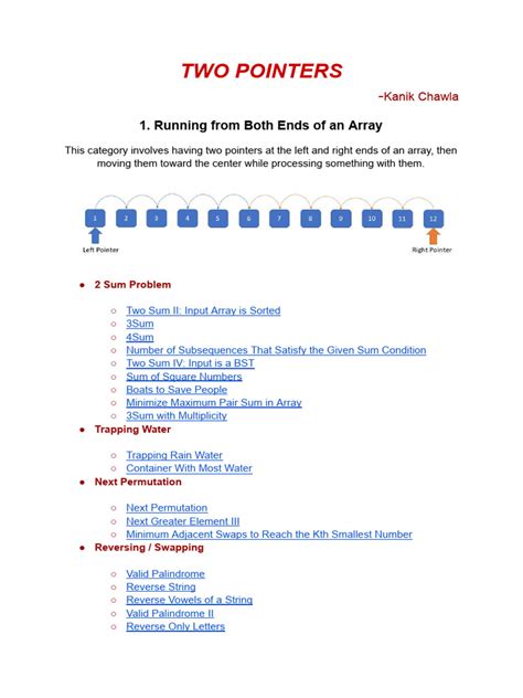 Two Pointers Practice Concept Pdf String Computer Science Pointer Computer Programming
