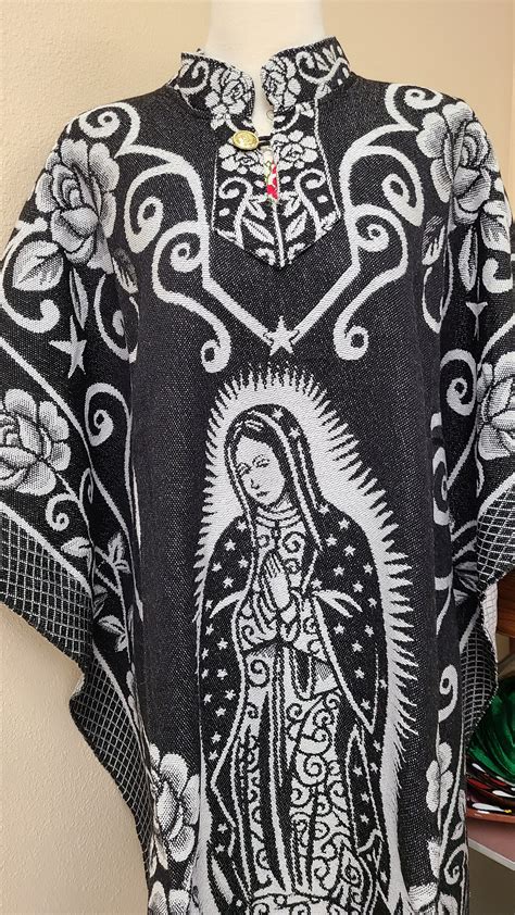 Rebozo Virgen De Guadalupe Chal Mexicano Fiesta Rebozo Hecho A Etsy