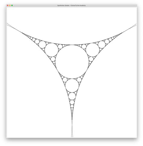 apollonian gasket with python turtle python and turtle