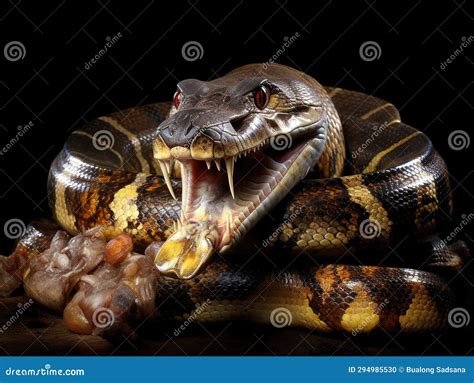 Isolated Burmese Python Eats Rat Stock Illustration Illustration Of Eating Models