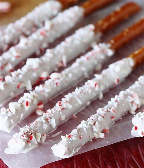 White Chocolate Candy Cane Pretzel Rods The Kitchen Is My Playground