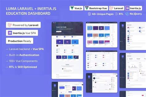 luma laravel lms and vue education admin dashboard template latest