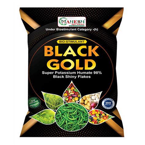 Potassium Humate 98 Black Shiny Flakes Application Organic Fertilizer
