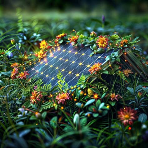 Nature Inspired Solar Energy Lush Tropical Plants And Flowers Around