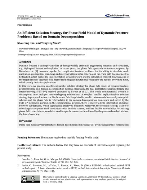 Pdf An Efficient Solution Strategy For Phase Field Model Of Dynamic