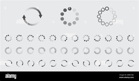 Circular Loading Buffering Icons Vector Set Video Ready For Animation