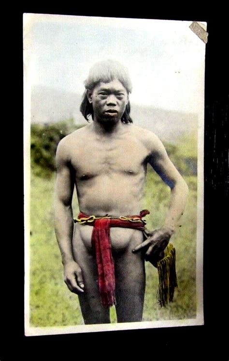 Rppc Igorot Man Native Costume Philippines 1918 Postcard Luzon Hand Colored