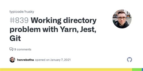 Working Directory Problem With Yarn Jest Git · Issue 839 · Typicode