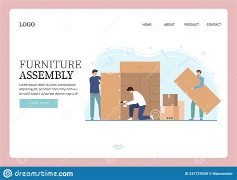 Furniture Assembly Plan On White Background Illustration Royalty Free