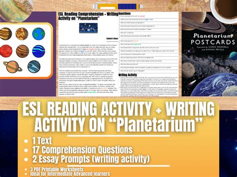Esl Reading Comprehension Writing Activity Worksheets Planetarium By Teach Simple