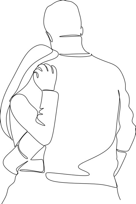 Premium Vector Line Art Of A Kissing Couple Line Drawing Of A Man And A Woman In Love