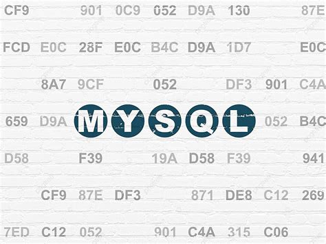 programming concept mysql on wall background connection digital white