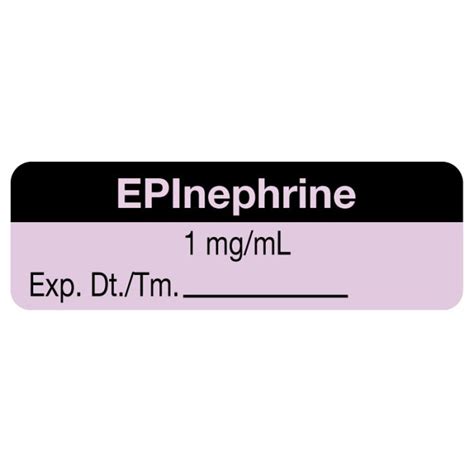 Anesthesia Label Epinephrine 1 Mgml 1 12 X 12 United Ad Label