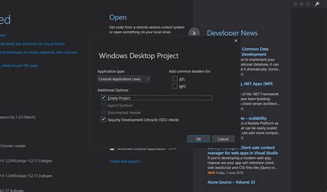 Visual Studio 2017 C Win32 Console Project Template Stack Overflow