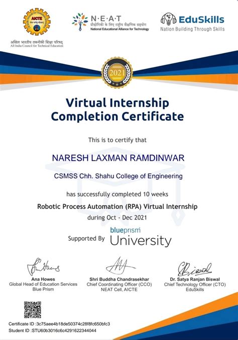 I Would Like To Thank Aicte And Eduskills Foundation For Giving This