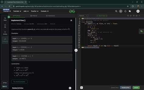Gfg160 Day76 Geeksforgeeks Binaryexponentiation Maths Fastpower Kaushik Das