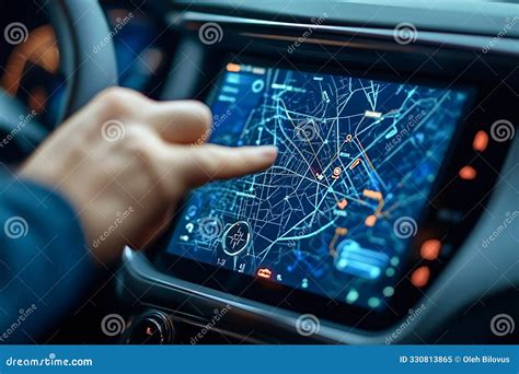 Driver Using Gps Navigation System On Car Dashboard Stock Image Image Of Digital Route 330813865