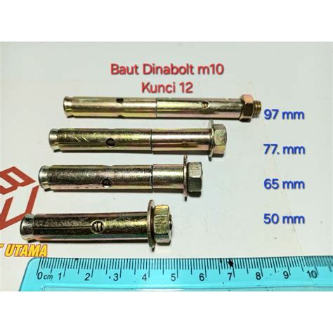 Jual Baut Dinabolt 10 50 65 77 97 Baut Tanam Tembok Beton Dynabolt Kunci 12 Shopee