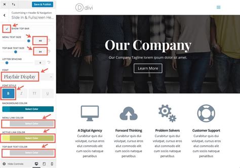 Styling Divis Fullscreen Menu