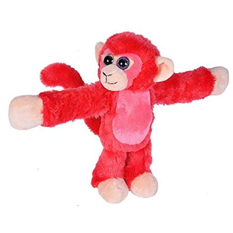 Wild Republic Huggers Red Monkey Plush Slap Bracelet Stuffed Animal