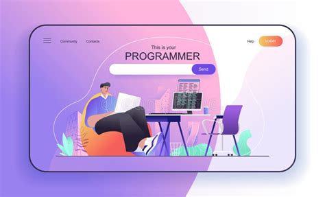 This Is Your Programmer Concept For Landing Page Stock Vector Illustration Of Website