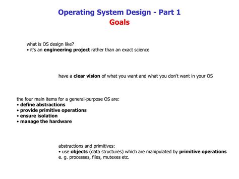 Ppt Operating System Design Part 1 Powerpoint Presentation Free